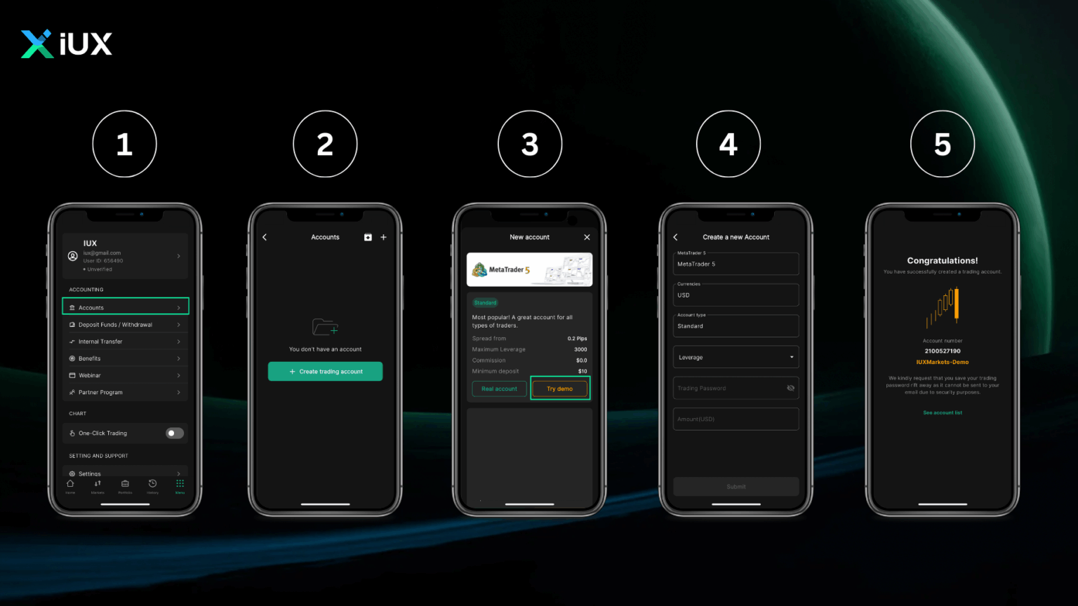 How to Open a Demo Account - IUX Help Center