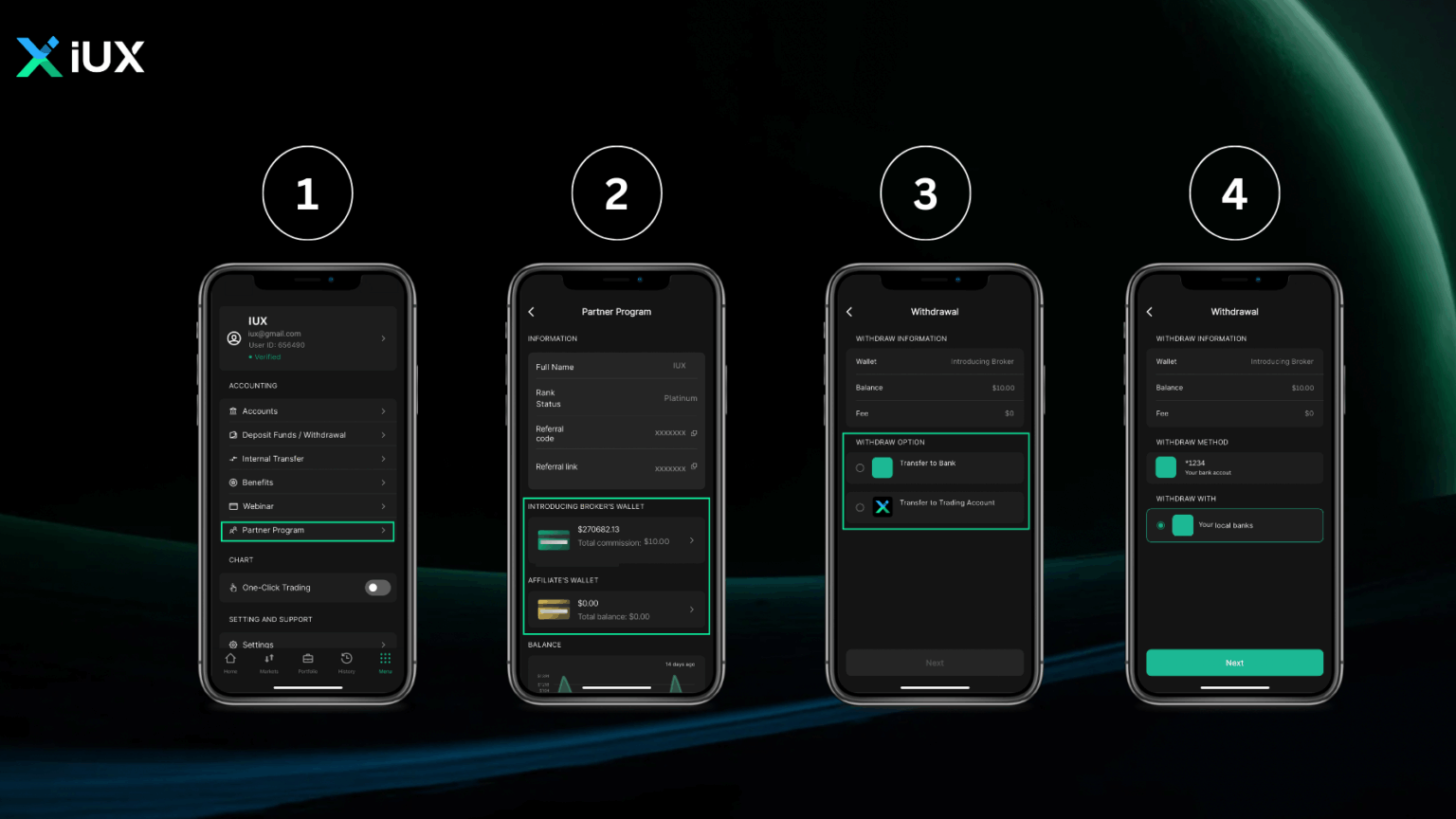 How can I withdraw my partner commission? - IUX Help Center